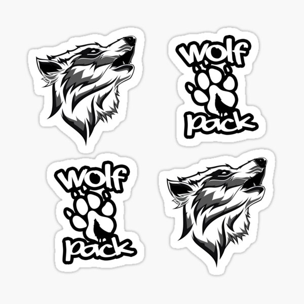 "Howling Wolf - Wolfpack Sticker Pack - Wolves Set of 4 Sticker Bundle ...