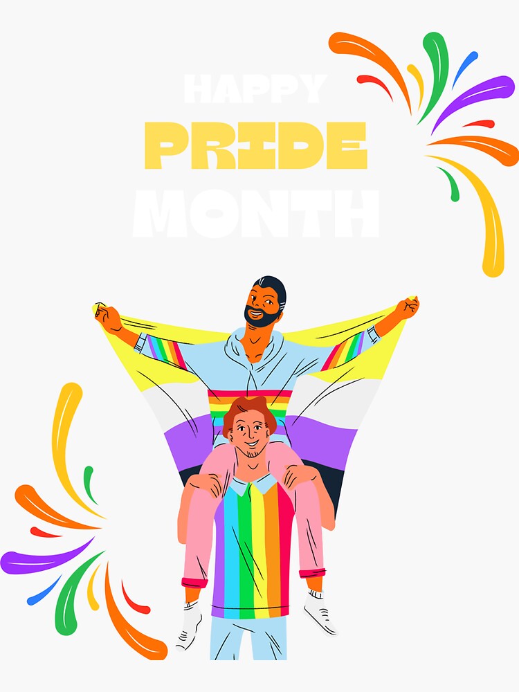 "Happy pride month" Sticker for Sale by Simtom | Redbubble