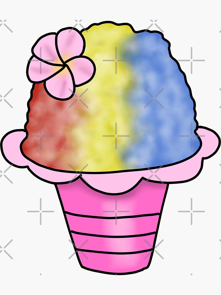 "Hawaiian shaved ice witha flower" Sticker for Sale by Becky-Marie ...