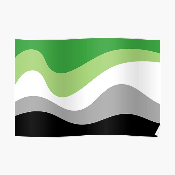 "Aromantic pride flag retro style wave pattern" Poster for Sale by ...