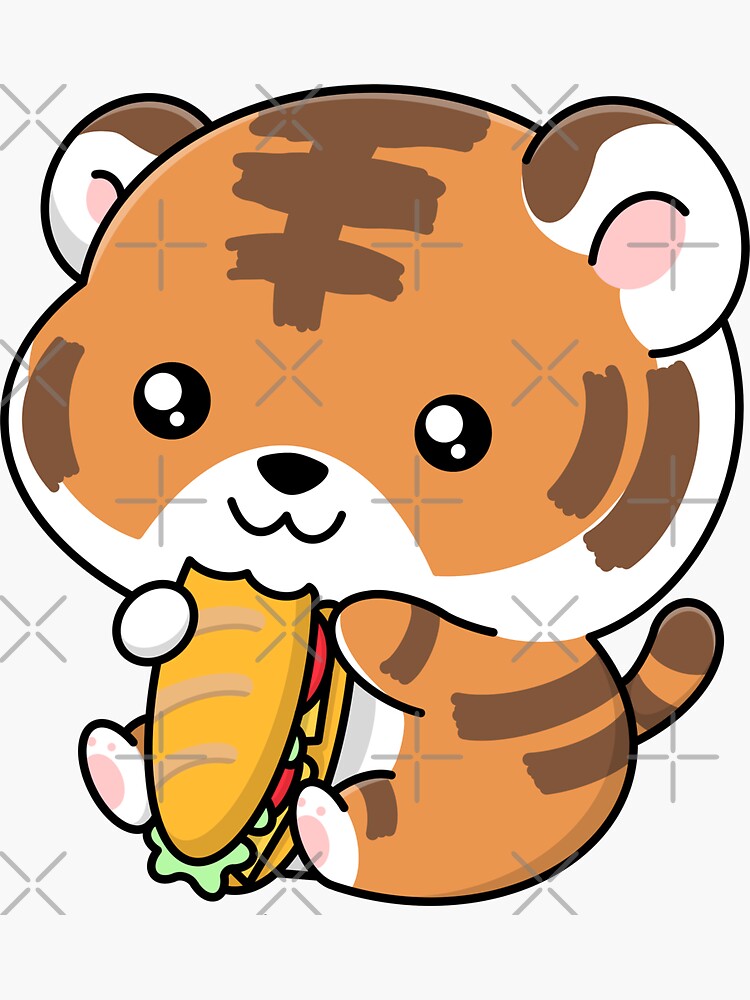 "Tiger & Sandwich" Sticker for Sale by PeelofALifeTime | Redbubble