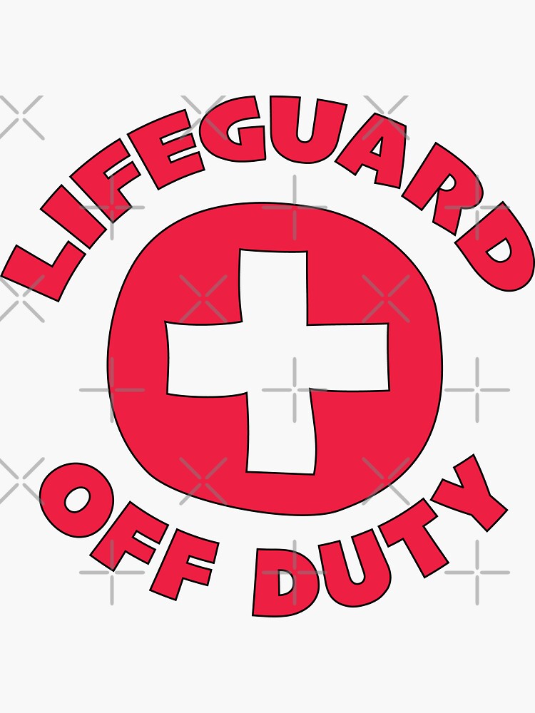 "Lifeguard Off Duty" Sticker for Sale by AmeeMax | Redbubble