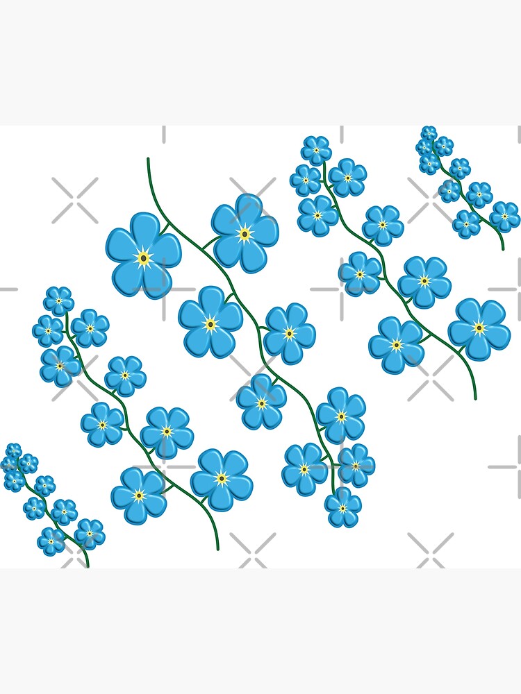 "Forget-Me-Not Flower Branch Stems (White Background)" Poster for Sale ...