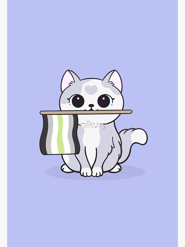 "Agender Pride Cat | Nikury" Poster for Sale by nikury | Redbubble