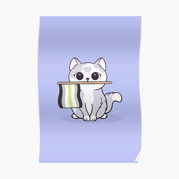 "Agender Pride Cat | Nikury" Poster for Sale by nikury | Redbubble