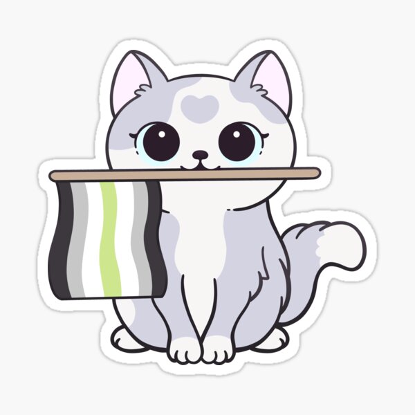 "Agender Pride Cat | Nikury" Sticker by nikury | Redbubble