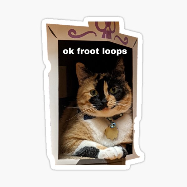 "ok froot loops with border" Sticker by REDmoonDeco | Redbubble