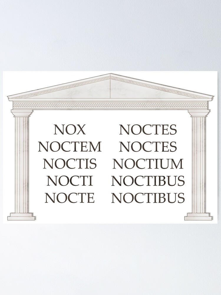 "Nox - Latin Declension Chart, Finnish conventions" Poster for Sale by ...