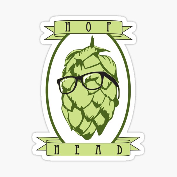 "Hop Head" Sticker for Sale by sampothepancake | Redbubble