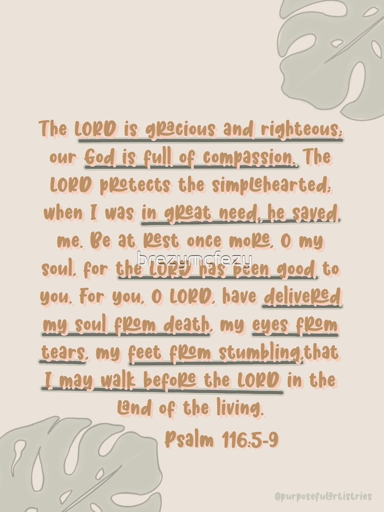 "Bible Verse Art Psalm 116: 5-9 " Sticker for Sale by brezymcfezy ...