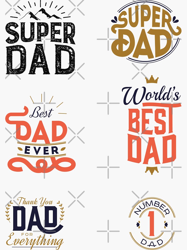 "Best Dad - Father's Day Icon Pack 6 stickers" Sticker for Sale by ...