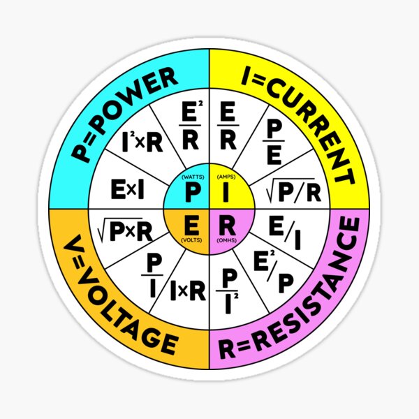 "Ohms Law Wheel" Sticker for Sale by MayumiArt | Redbubble