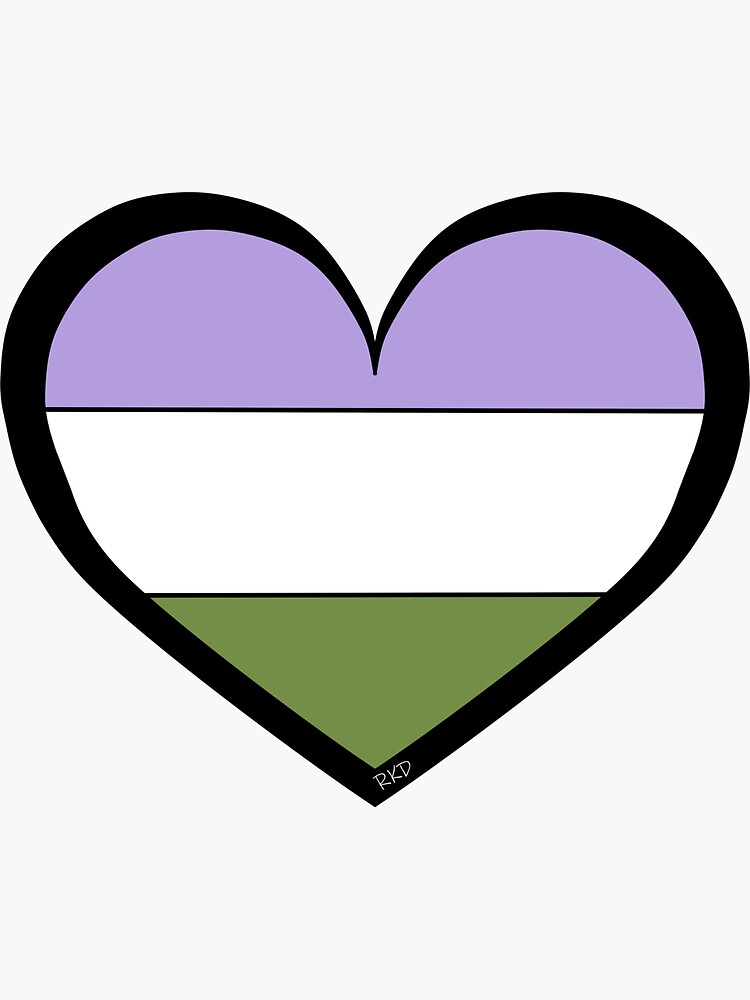 "Genderqueer Heart" Sticker for Sale by Comfort-Station | Redbubble