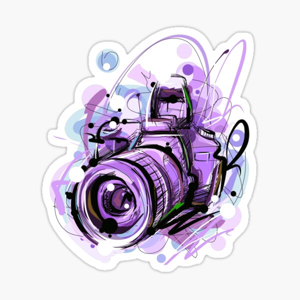 "Violet camera 3d drawing" Sticker for Sale by alfaa98 | Redbubble