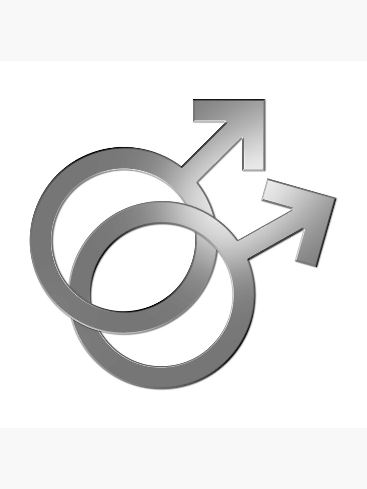 "Two Interlocking Male Symbols (silver design)" Poster for Sale by Gay ...