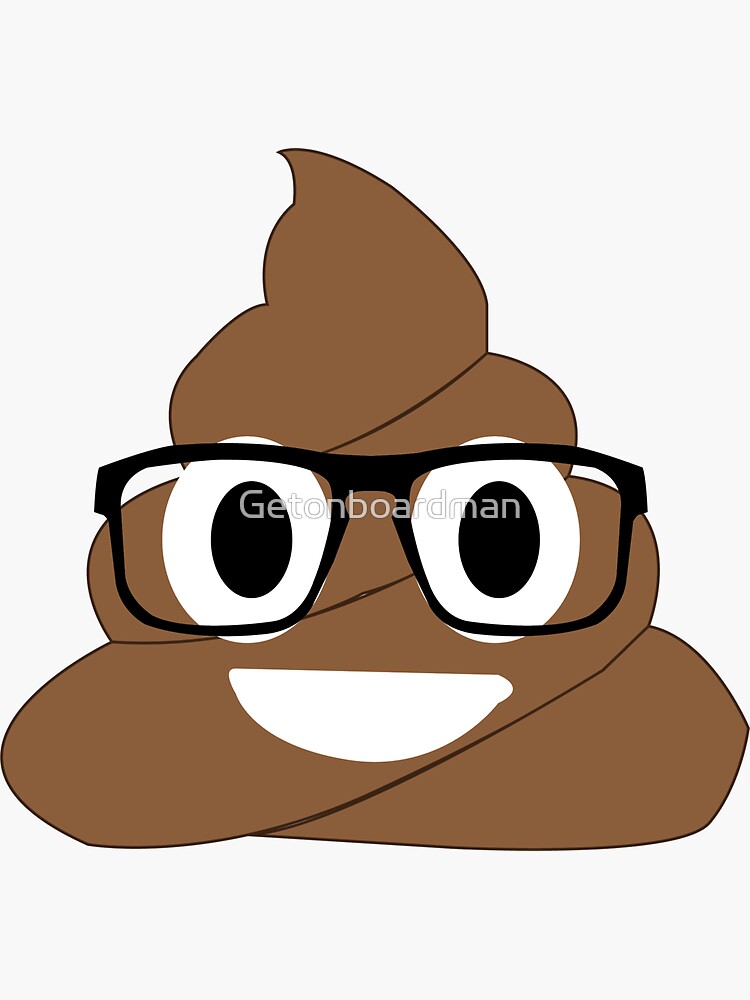 "Nerdy Poop" Sticker for Sale by Getonboardman | Redbubble