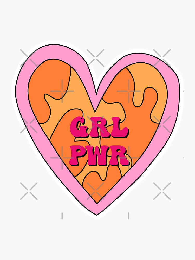 "Girl Power Heart" Sticker for Sale by socialbylindsay | Redbubble