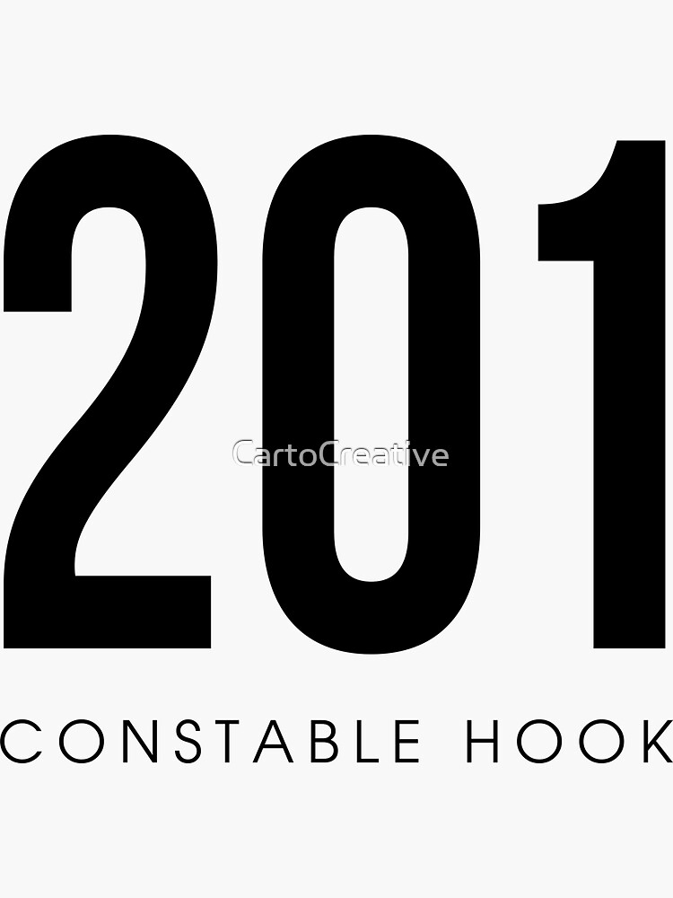 "Constable Hook, New Jersey - 201 Area Code" Sticker for Sale by ...