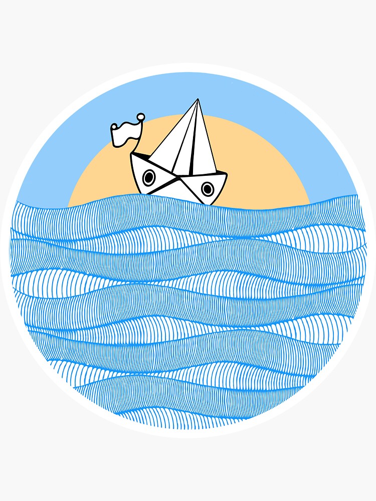 "Paper Boat" Sticker for Sale by FatPupStickers | Redbubble