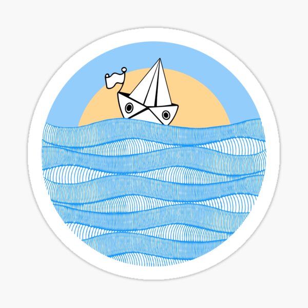"Paper Boat" Sticker for Sale by FatPupStickers | Redbubble