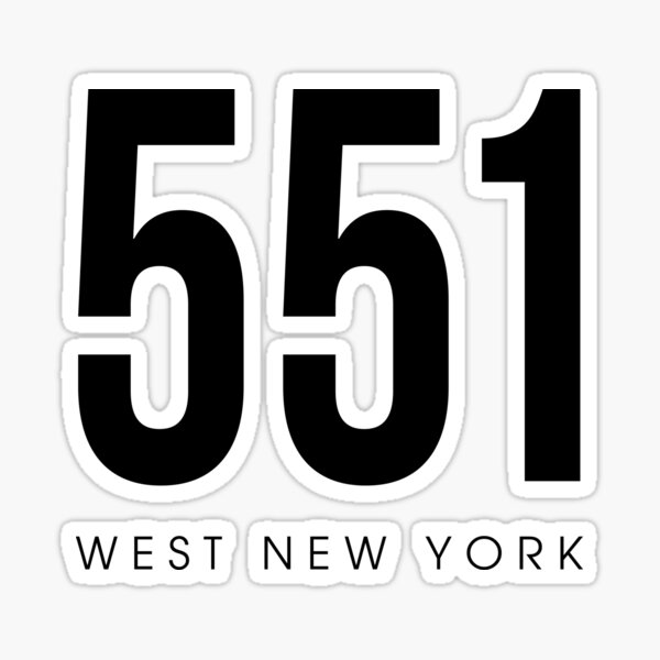 "West New York, New Jersey - 551 Area Code" Sticker by CartoCreative ...