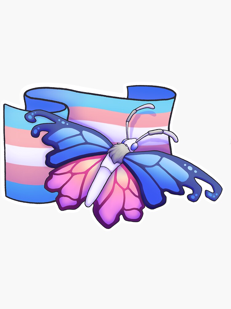 "Trans Pride Butterfly" Sticker for Sale by Midas--Touch | Redbubble