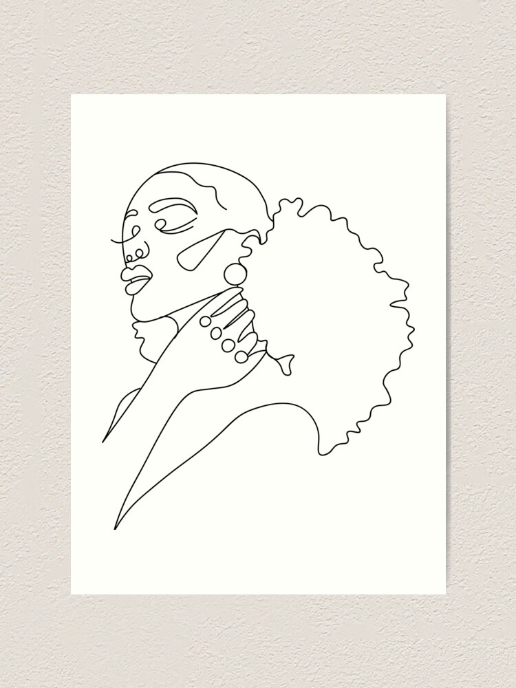 "Fine Line Art Black Women" Art Print for Sale by NeliaThiziri | Redbubble
