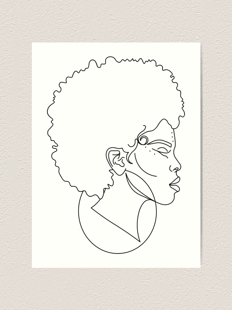"Fine Line Art Black Women" Art Print for Sale by NeliaThiziri | Redbubble