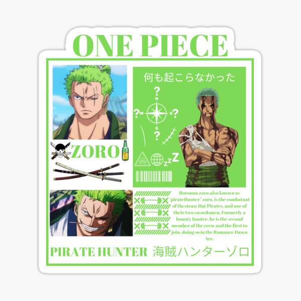 "Roronoa Zoro streetwear style" Sticker for Sale by AceStyleDesigns ...