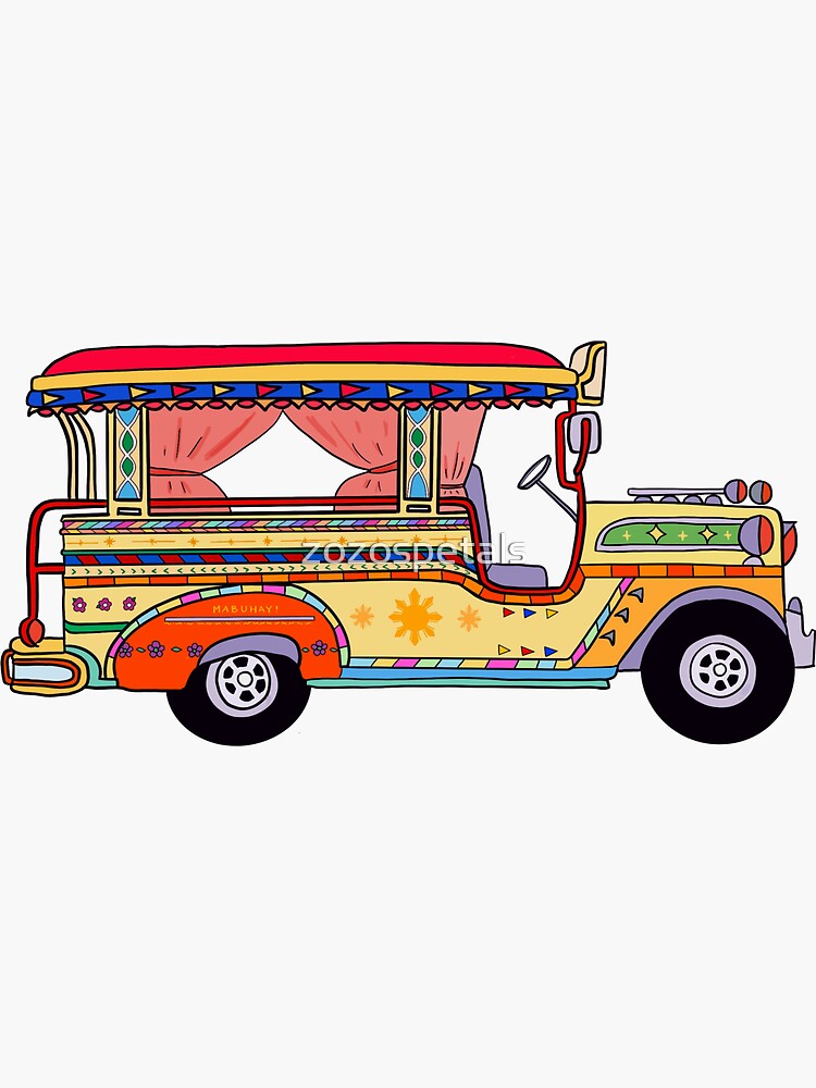 "Jeepney" Sticker for Sale by zozospetals | Redbubble