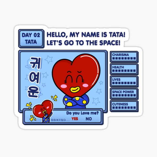 "BT21- Tata Game Style" Sticker for Sale by Innsmouth | Redbubble