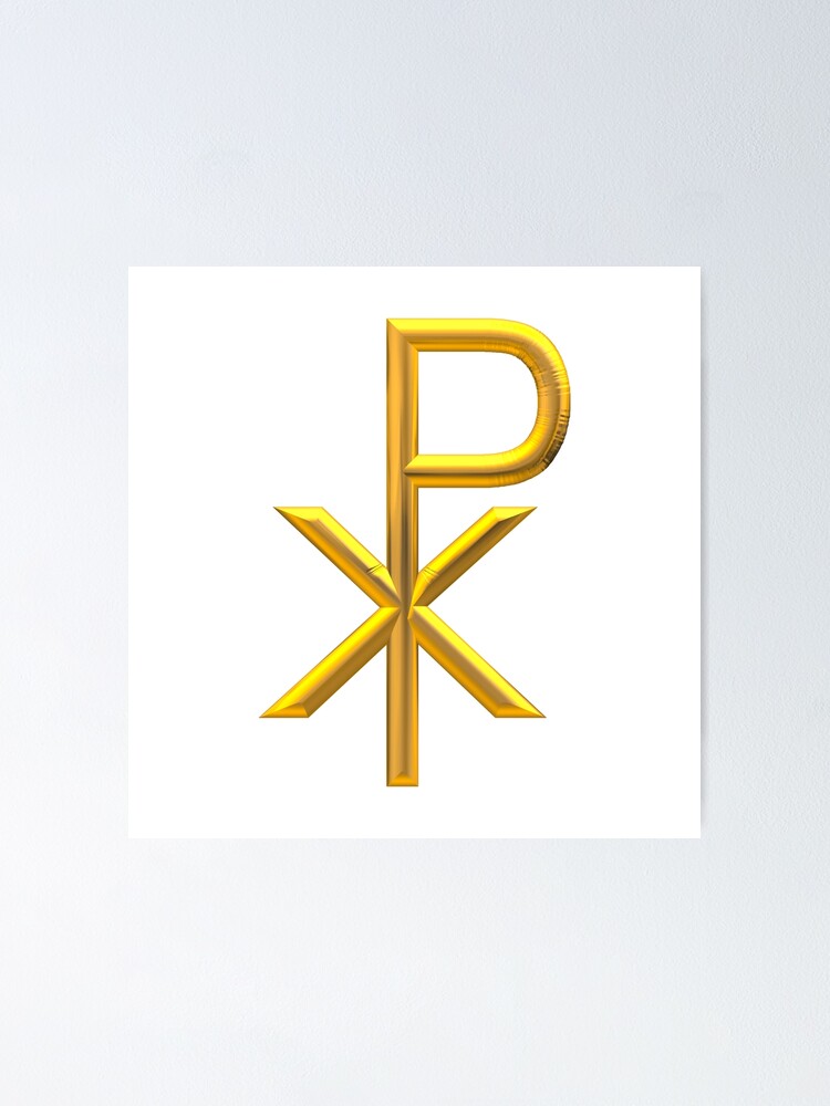 "Golden Chiro Symbol" Poster for Sale by Artist4God | Redbubble