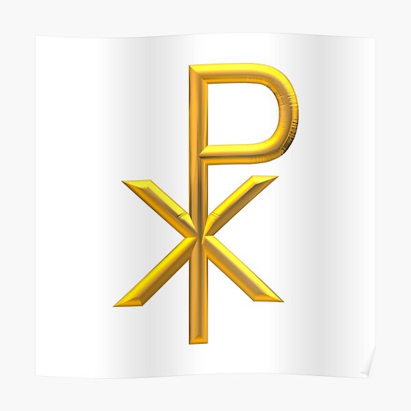"Golden Chiro Symbol" Poster for Sale by Artist4God | Redbubble