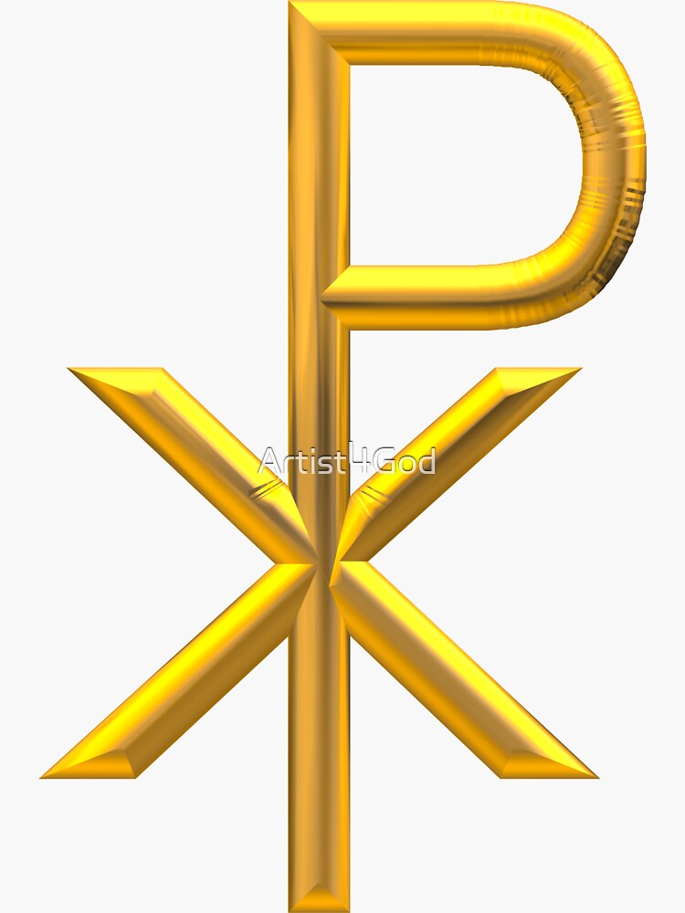 "Golden Chiro Symbol" Sticker for Sale by Artist4God | Redbubble