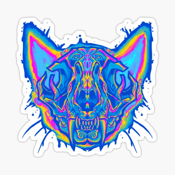 "Diaphonized cat skull Pan flag edition" Sticker for Sale by Somby ...