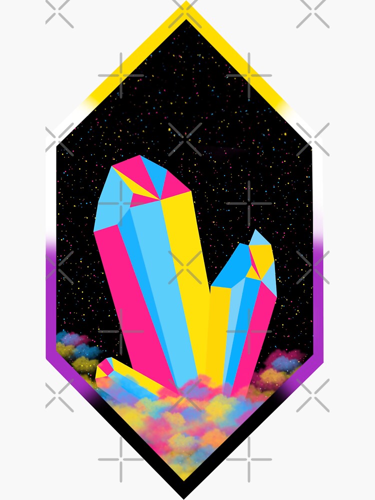 "Pan & Non-Binary Pride - Galaxy Crystals" Sticker for Sale by ...