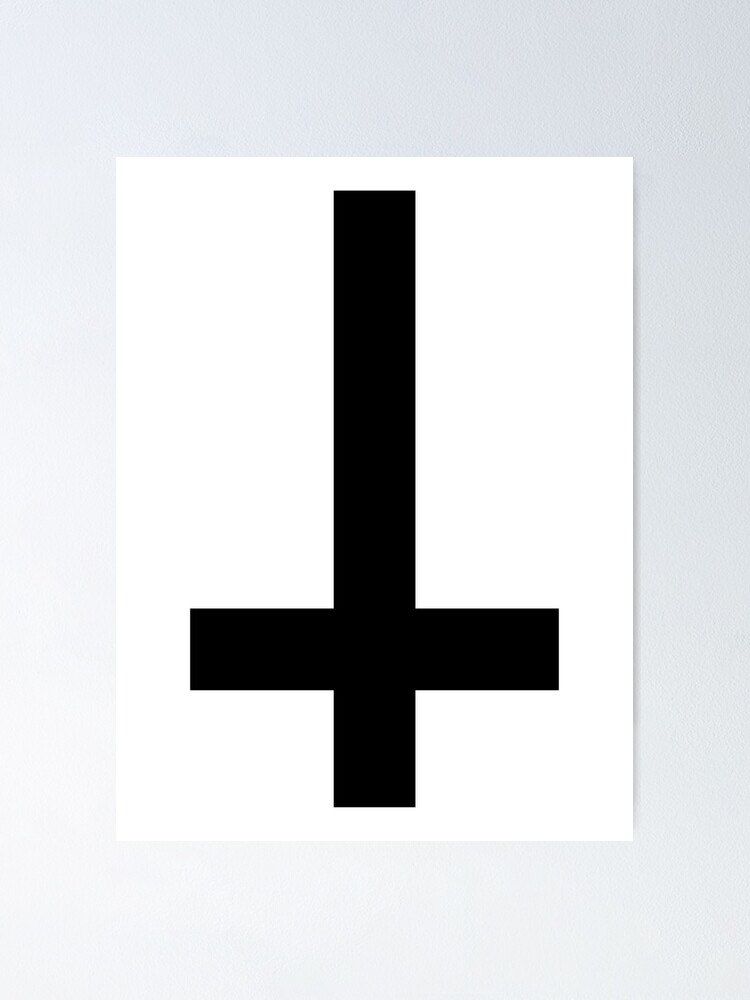 "Inverted Black Cross" Poster for Sale by BetterDaze | Redbubble