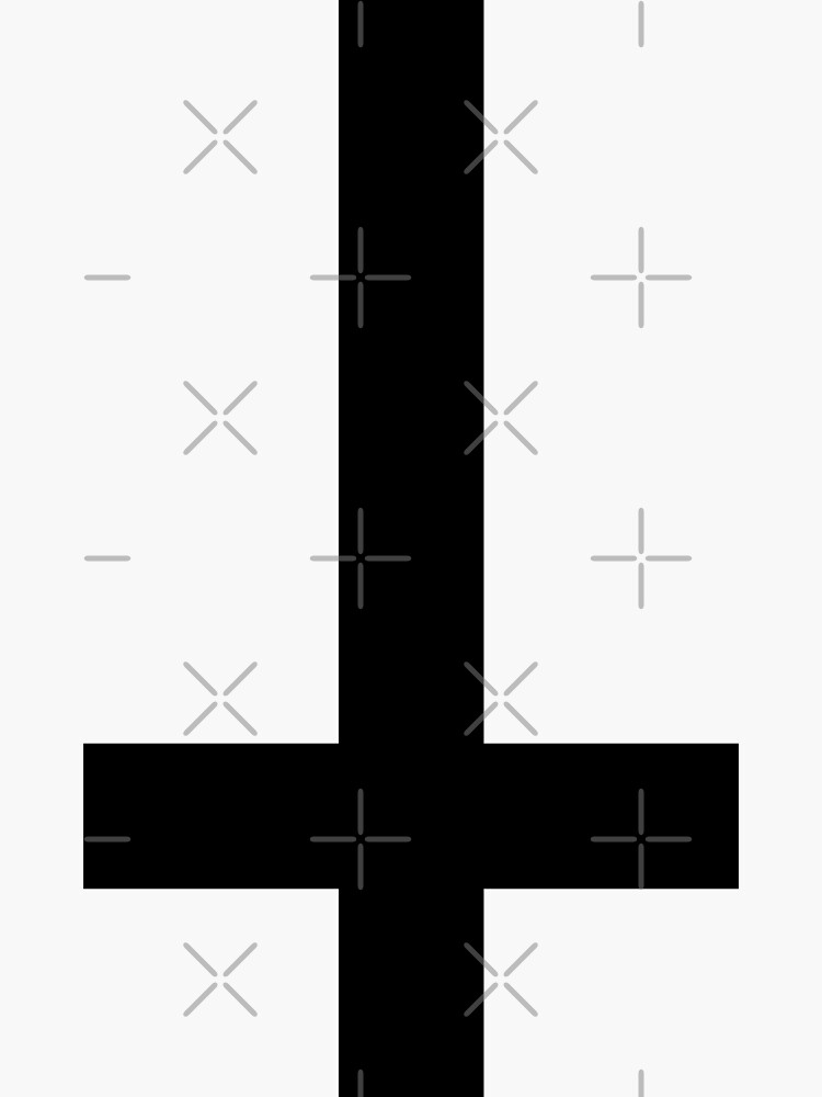 "Inverted Black Cross" Sticker for Sale by BetterDaze | Redbubble
