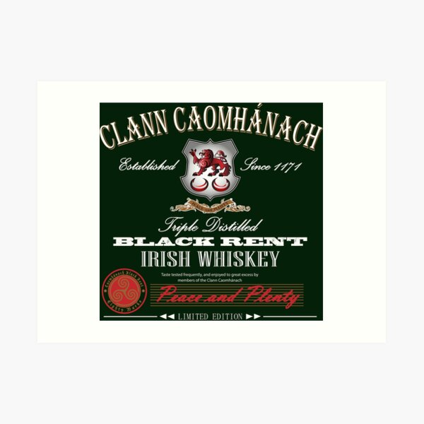 "Kavanagh Clan Vintage Irish Whiskey" Art Print by celthammerclub ...