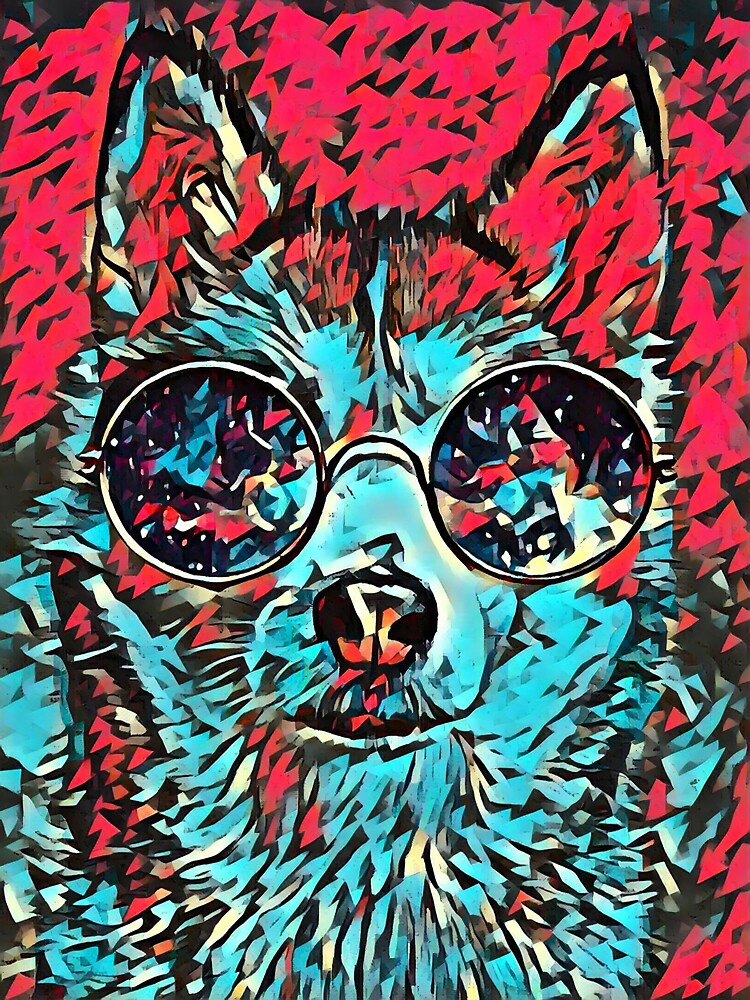 "Trippy Dog with Glasses" Sticker for Sale by Weights4days | Redbubble