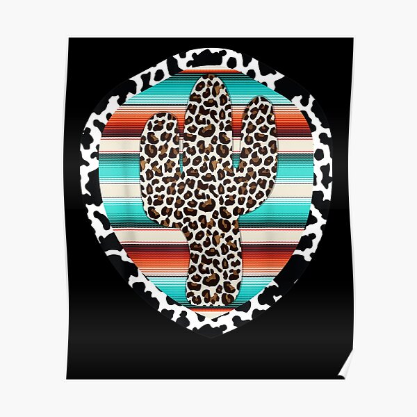 "FUNNY SERAPE COW CACTUS LEOPARD PRINT TURQUOISE 2022 GIFT" Poster for ...