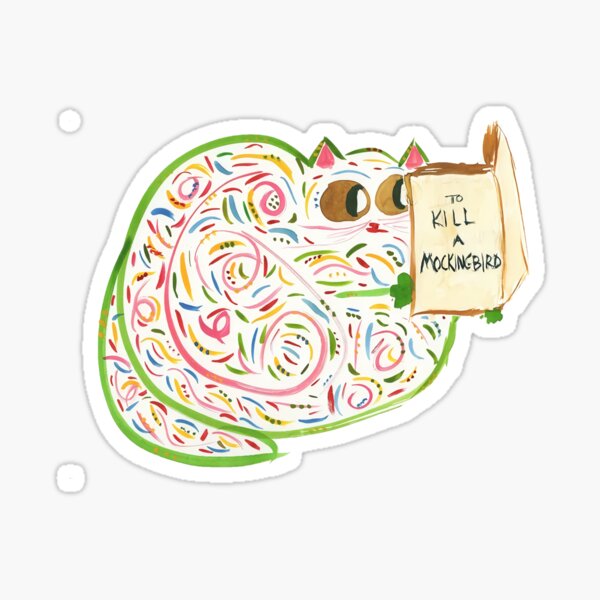 "Yellow Heliconia cats - Funny Wall Art - Cat Reading to Kill a ...