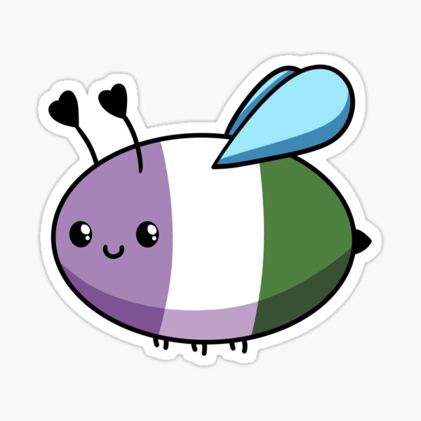 "Genderqueer Pride Bumble Bee" Sticker for Sale by Noxlynn | Redbubble