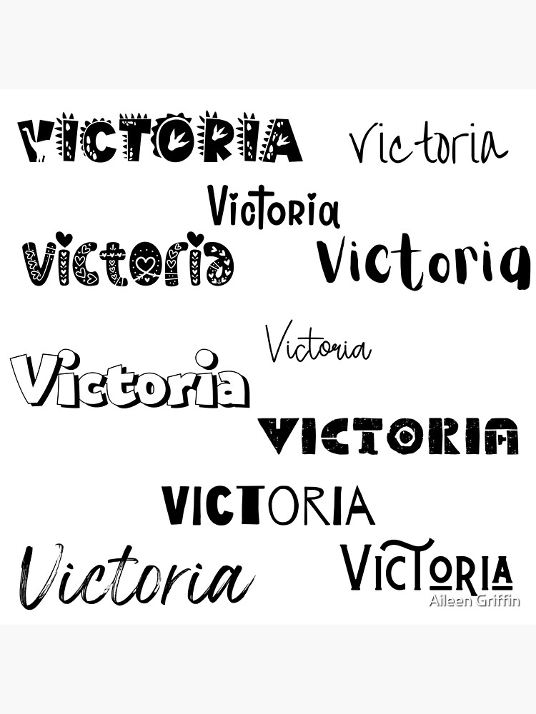 "Victoria in 10 different fonts" Poster for Sale by magleen | Redbubble