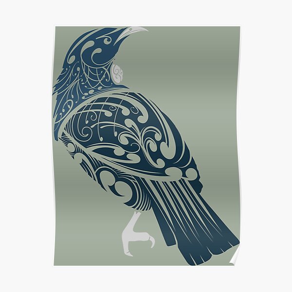 "New Zealand Native Tui Bird" Poster by Kiwidom | Redbubble