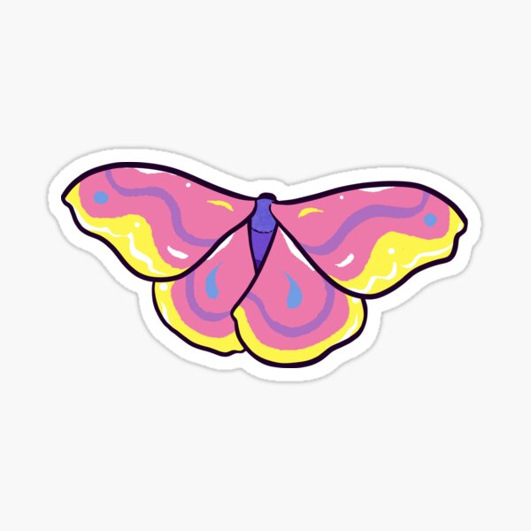 "Pink Lemonade Moth" Sticker for Sale by Fireflyeffect | Redbubble