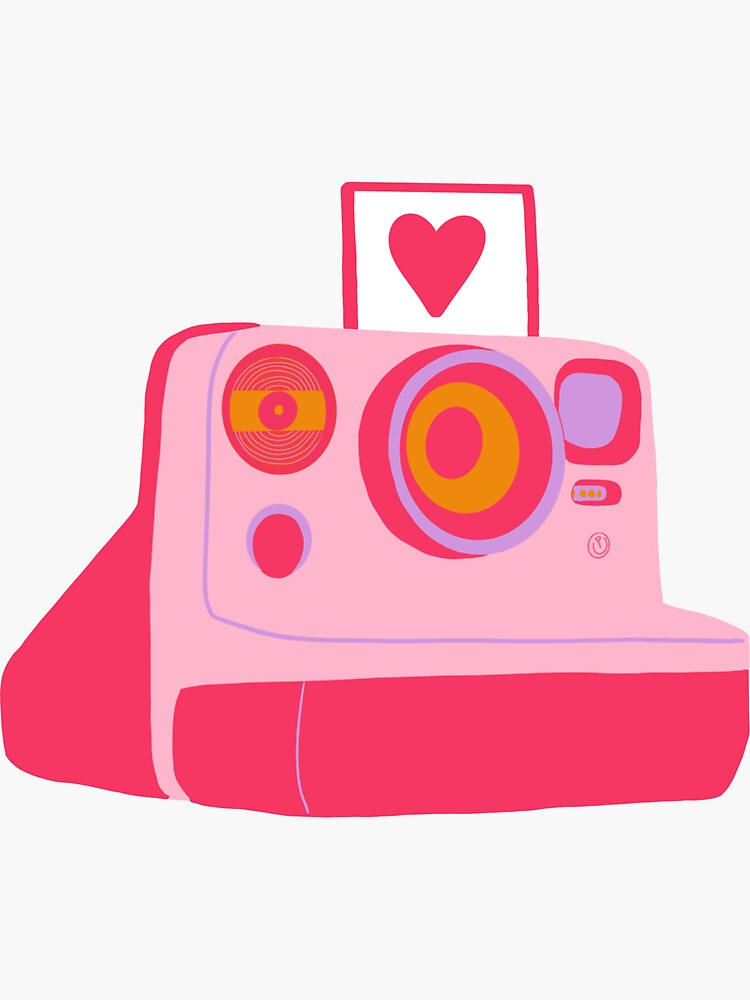 "Pink Polaroid Camera" Sticker for Sale by Chrissy-Saenz | Redbubble