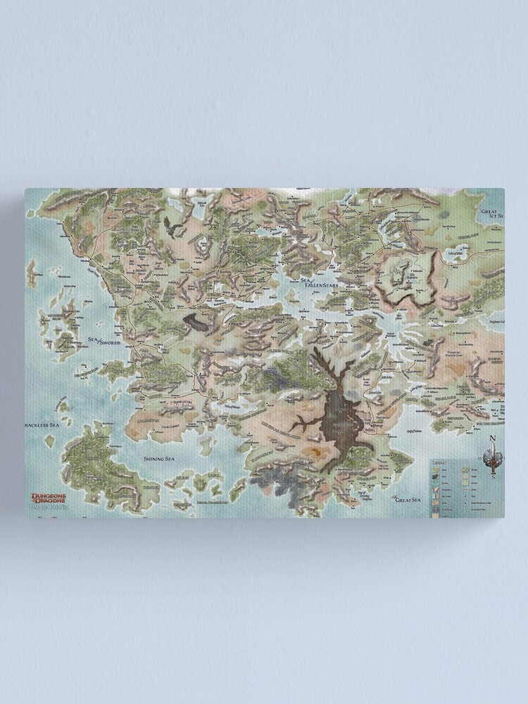 "Classic map of Faerun: The Forgotten Realms" Canvas Print for Sale by ...