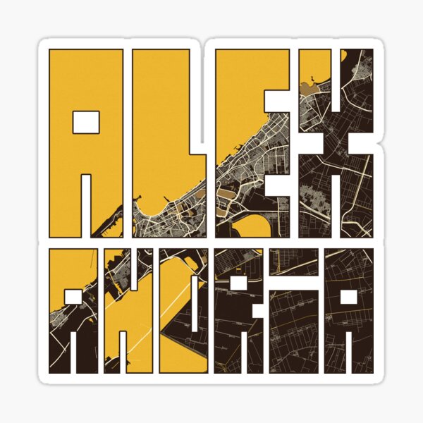 "Alexandria City Map of Egypt - Pastel" Sticker for Sale by deMAP ...