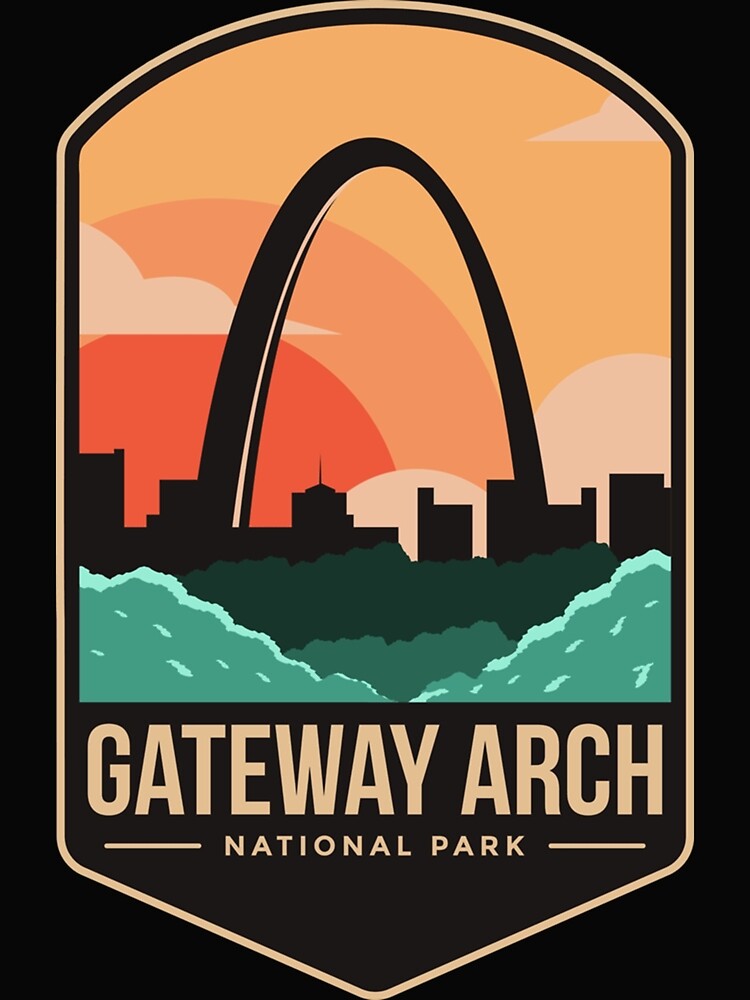 "Gateway arch national park emblem patch logo Sticker" Art Print for ...